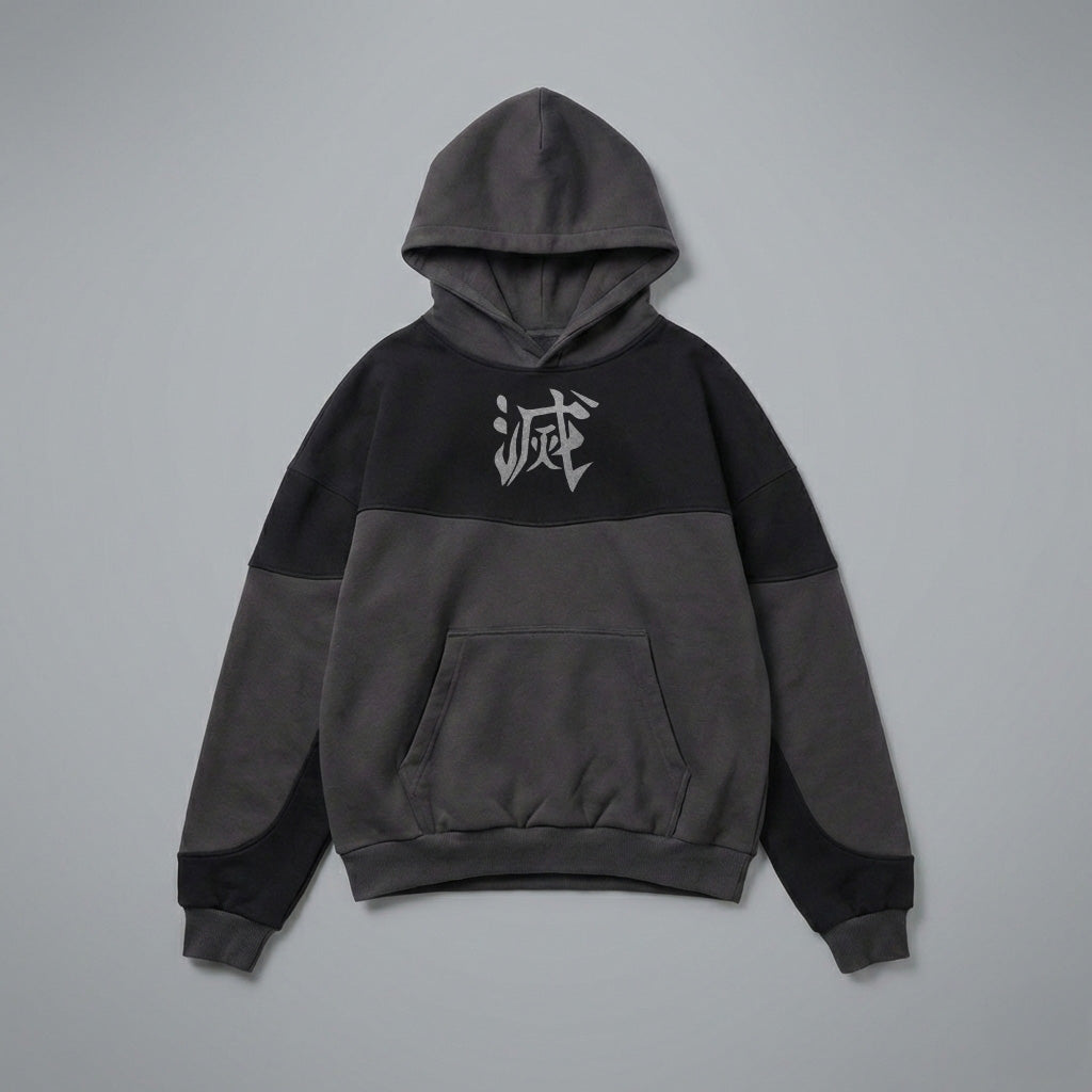 Demon Slayer Hashira Black and Grey Dual Washed Hoodie – Senpai Cart