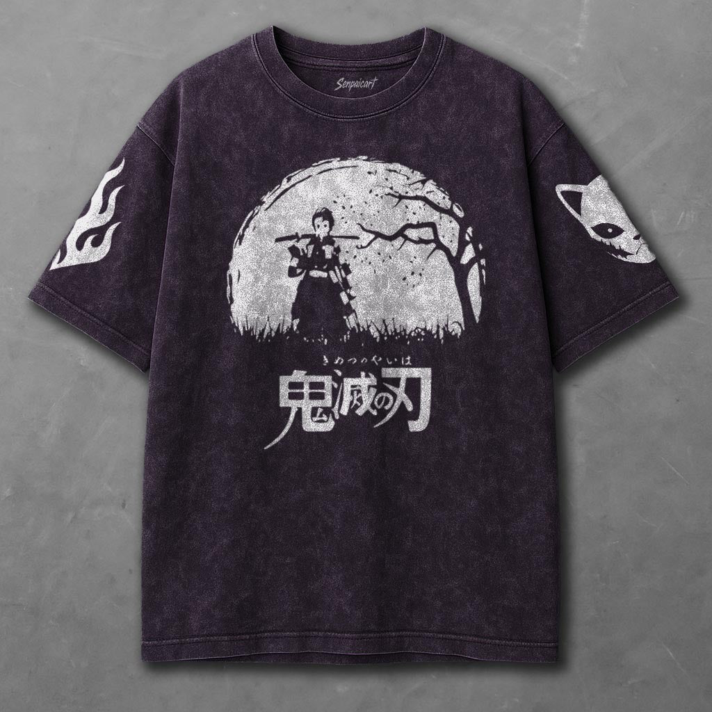 Demon Slayer Cozy Violet Washed T-shirt